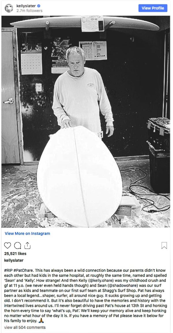 Patrick O’Hare* – East Coast Surfing Hall of Fame